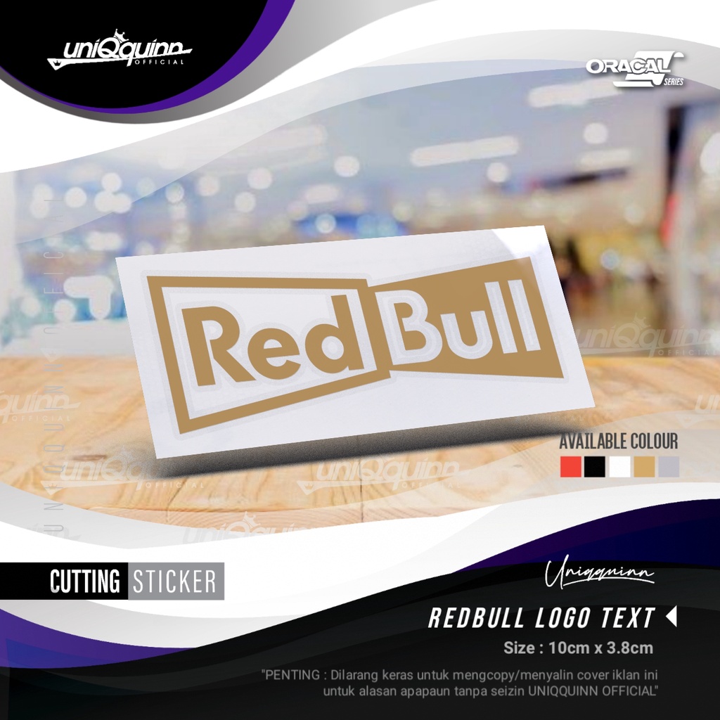 Jual UQ Stiker Red Bull Text | Sticker Red Bull | Sticker Helm Motor ...