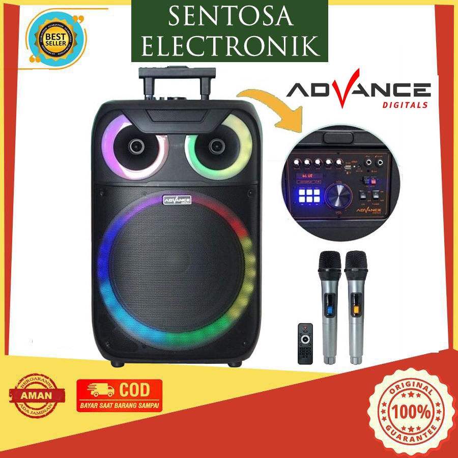 Jual SPEAKER BLUETOOTH PORTABLE- ADVANCE K1512-H 15 INCH - FREE 2 BH MIC | Shopee Indonesia