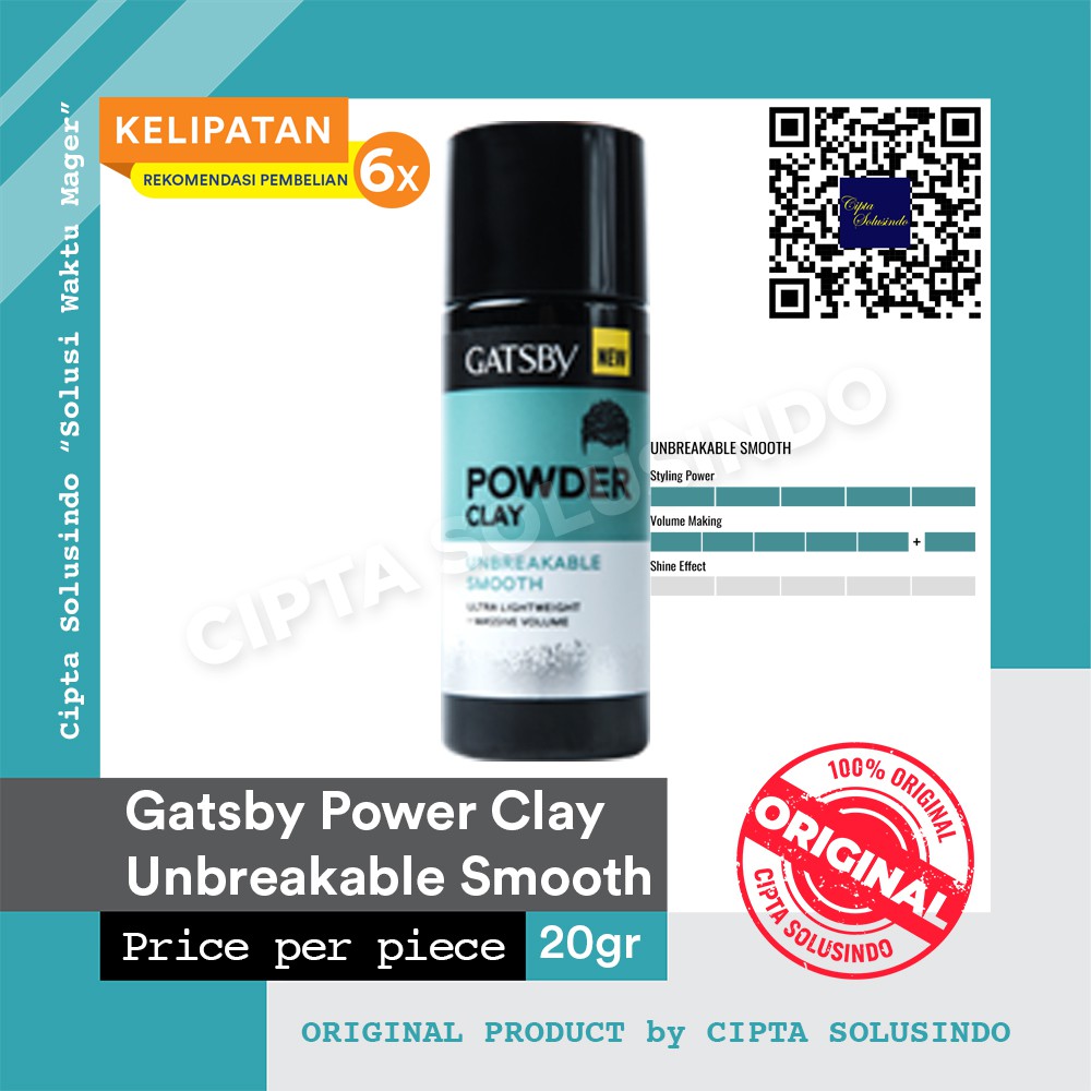 Jual pomade bubuk powder gatsby powder clay unbreakable smooth 20g ...