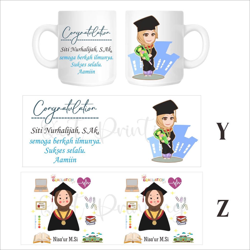 Jual mug graduation cewek / hadiah wisuda / gelas wisuda / kado wisuda ...