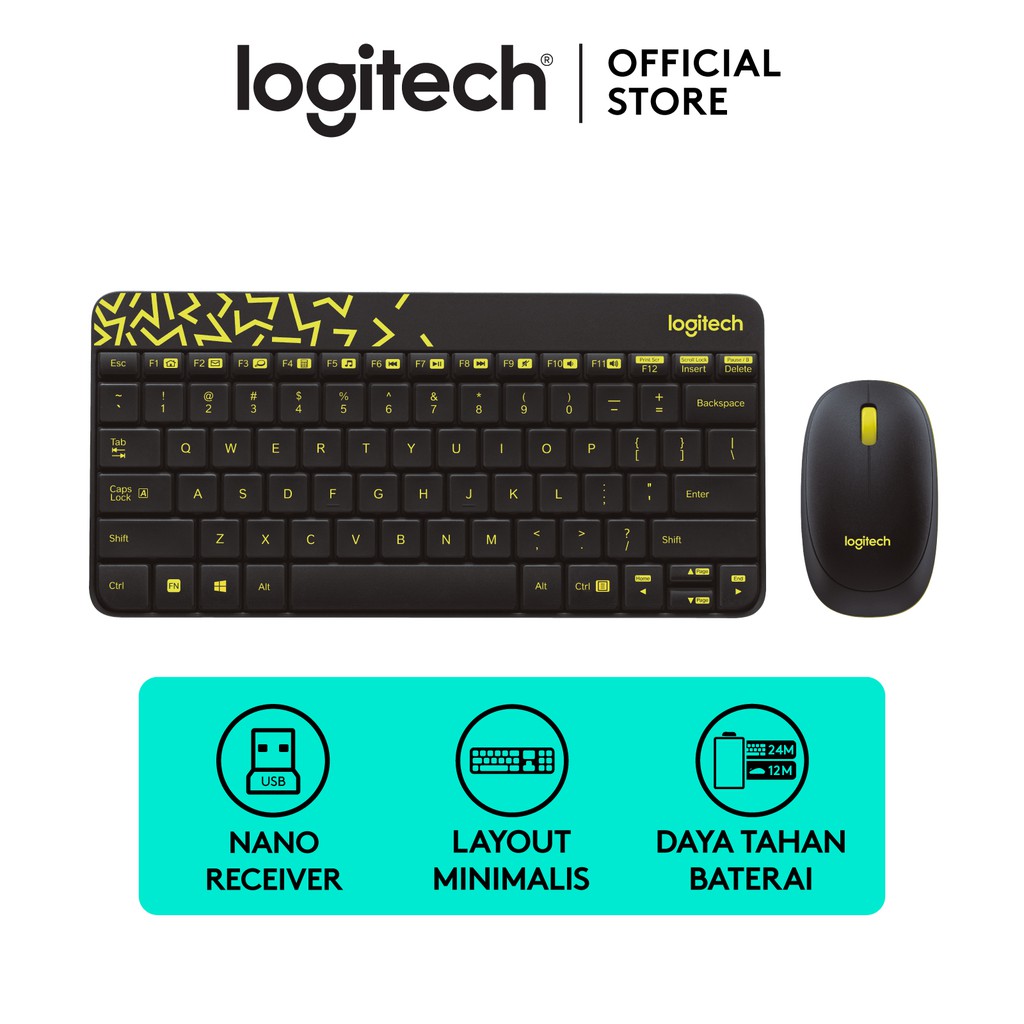 Jual Logitech MK240 Nano Wireless Combo Keyboard Mouse - Black | Shopee ...
