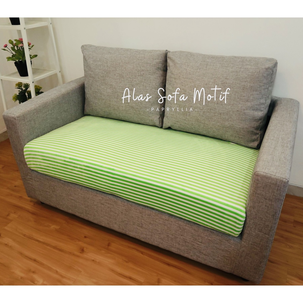 Jual Sarung Sofa Alas Sofa Cover Sofa 150x100cm 2 Seater / 2 Dudukan ( Motif Garis Hijau ...