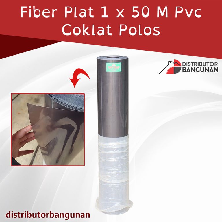 Jual Fiber Plat 1 x 50 M Pvc Coklat Polos CAG | Shopee Indonesia