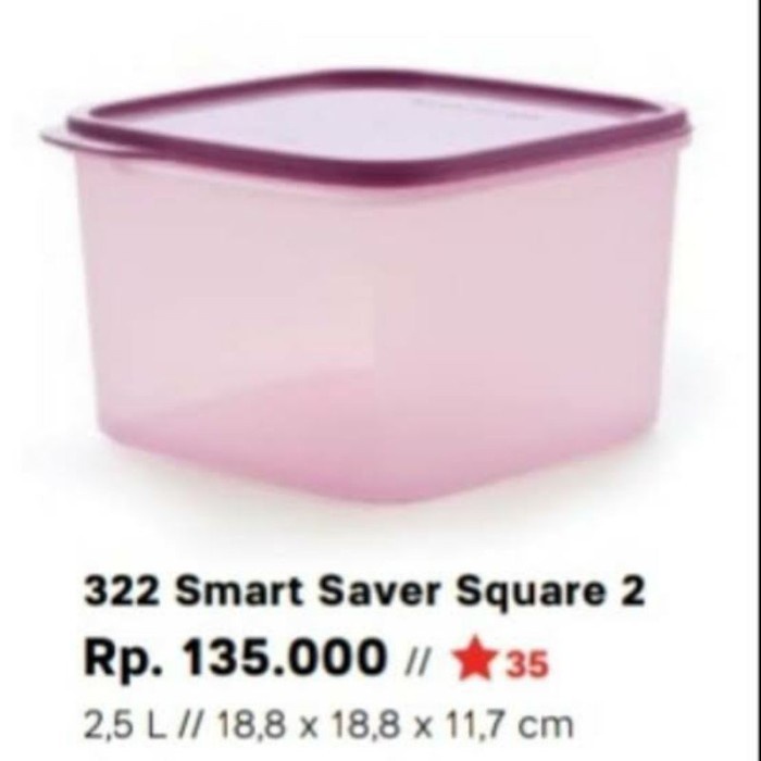 Jual Baru Smart Saver Square 2 Tupperware 2.5 Liter 1 Pcs Promo Murah | Shopee Indonesia