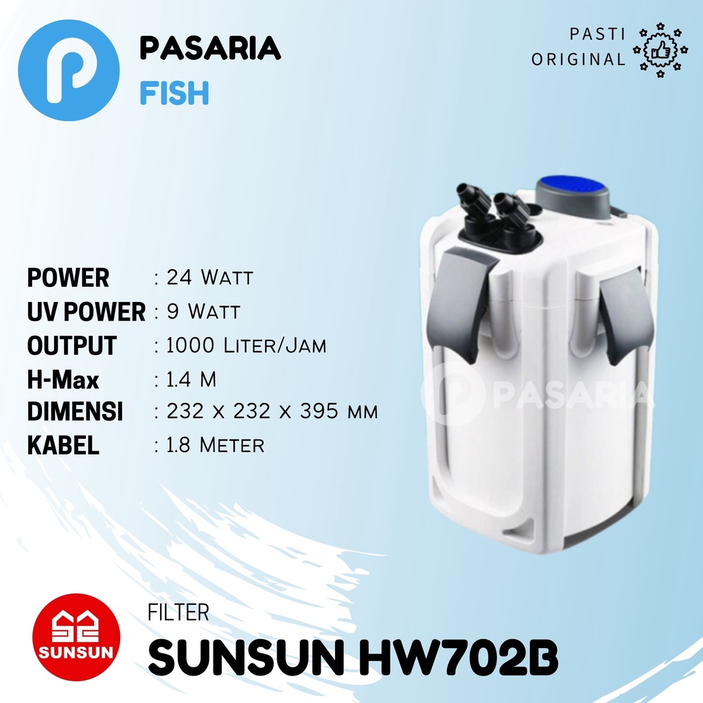 Jual SUNSUN HW702B UV/HW 702B Filter Eksternal/External/Canister 1000 ...