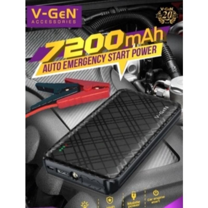 Jual V-GEN Powerbank Jumper Jump Starter 7200mah Motor Mobil Car Vgen ...