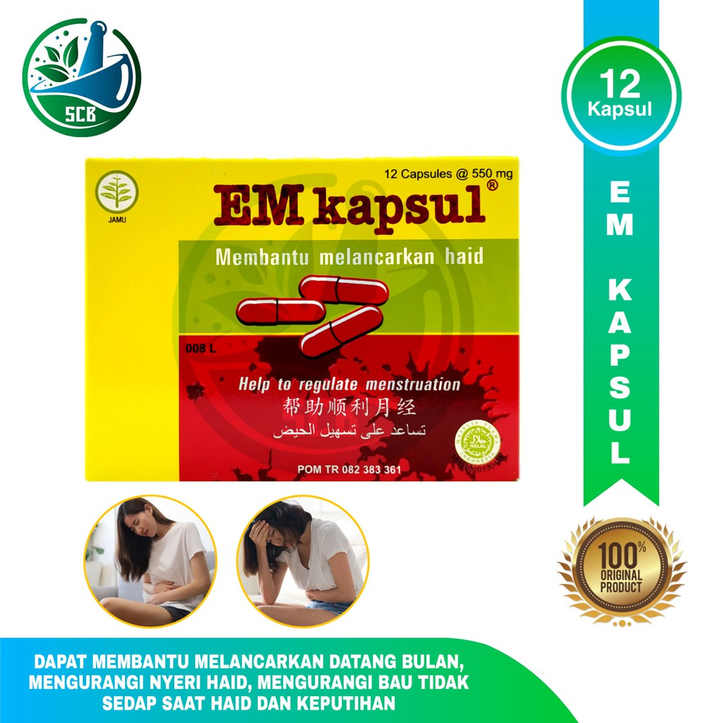 Jual Em Kapsul (Isi 12 Kapsul) - Obat Melancarkan Haid | Shopee Indonesia