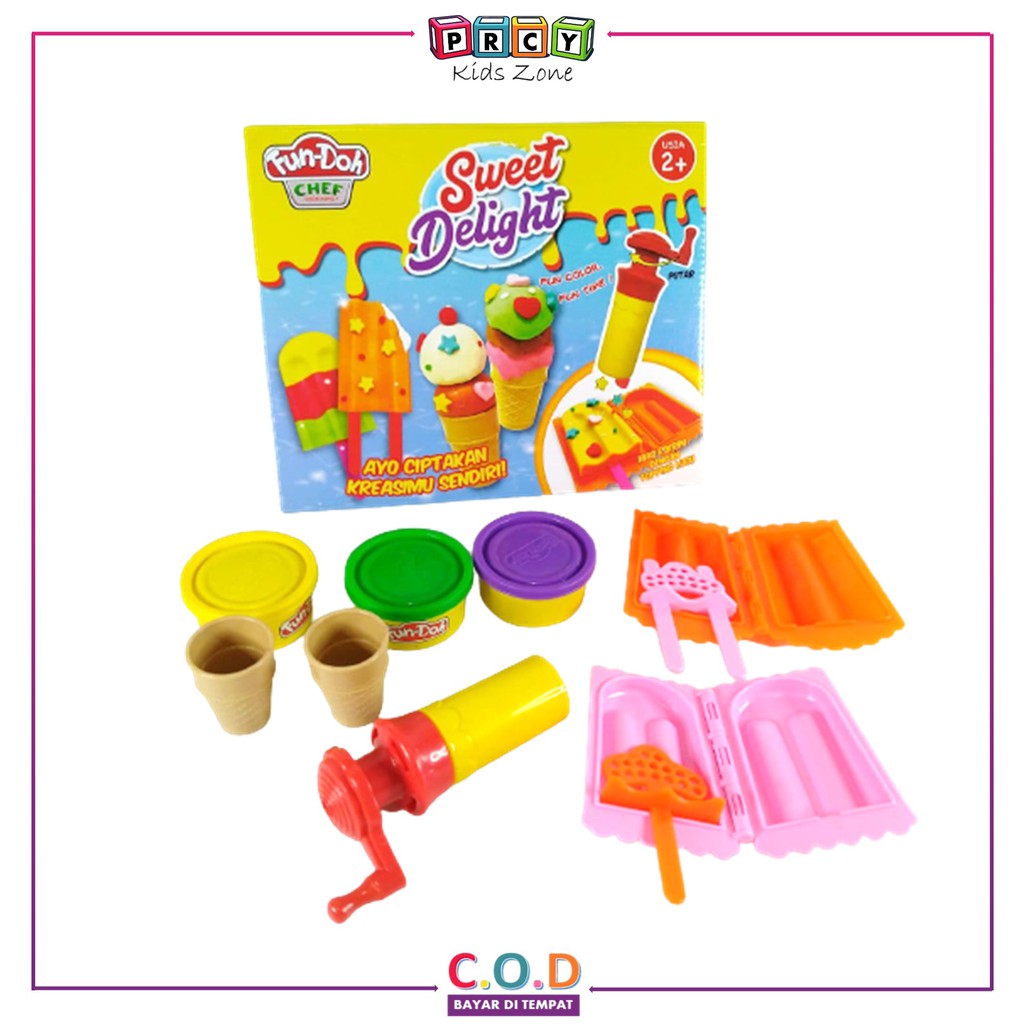 Jual Mainan Fundoh Sweet Delight Lilin Fun Doh Playdough Edukasi Anak ...