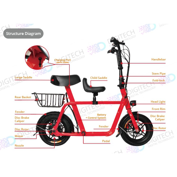 Jual Sepeda Scooter Listrik FIIDO Q1 Series 36V 250W 10.4Ah | Shopee ...