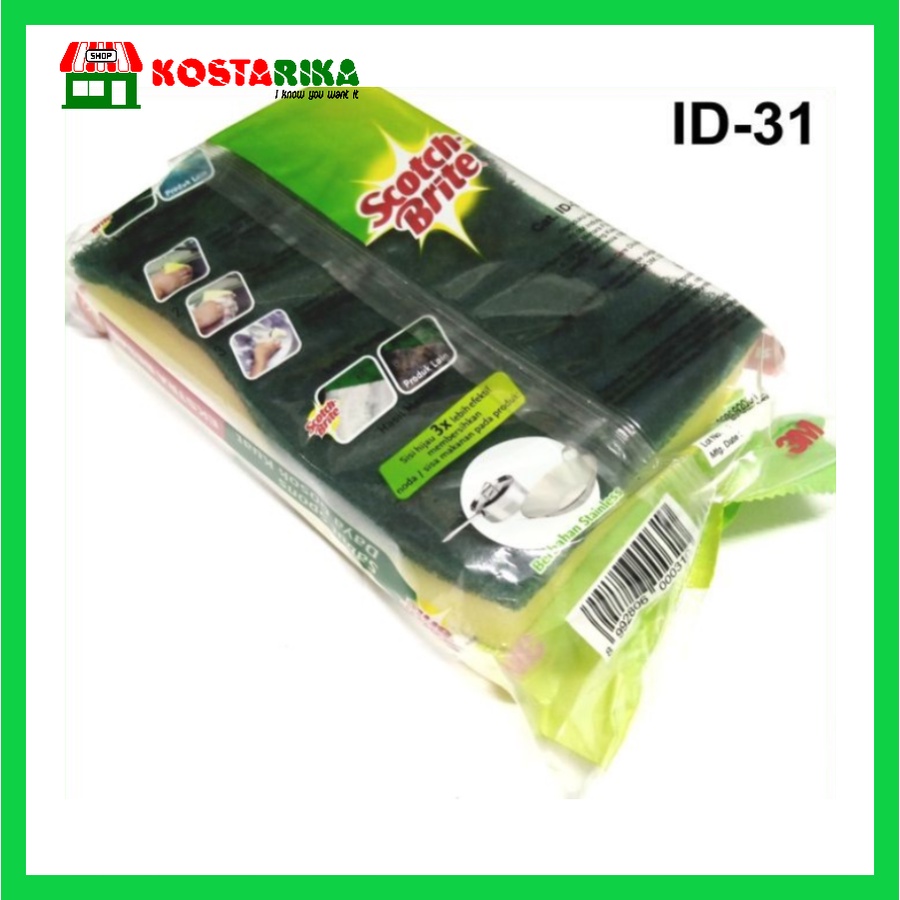 Jual Sabut Spons Cuci Piring 3M Scotch Brite ID 30 & 31 EKSTRA BESAR ...