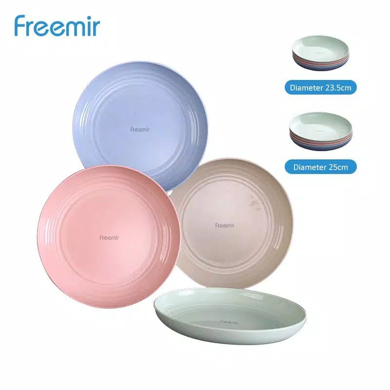 Jual freemir Piring Makan Wheat Straw Dinner Plate Warna Warni | Shopee ...