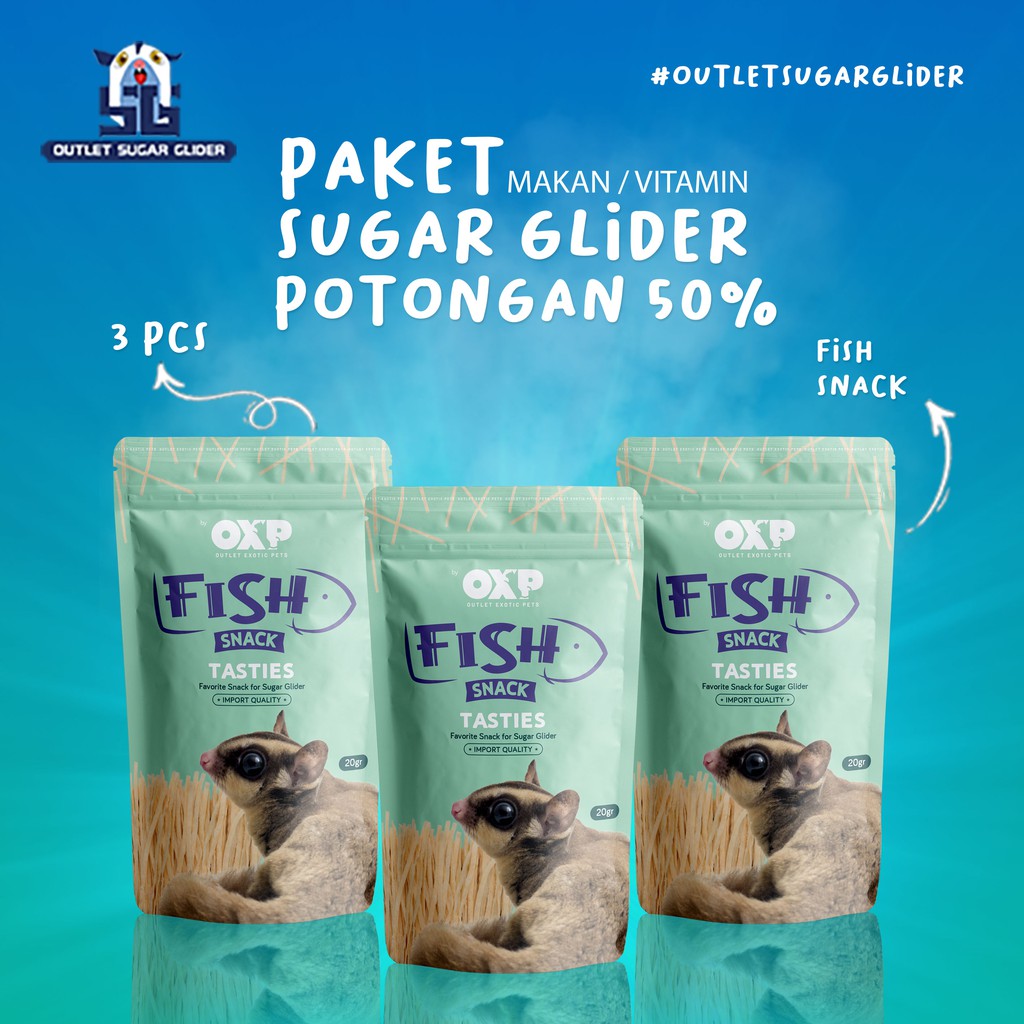Jual PROMO 3 - PAKET 3PCS FISH SNACK SUGAR GLIDER | Shopee Indonesia