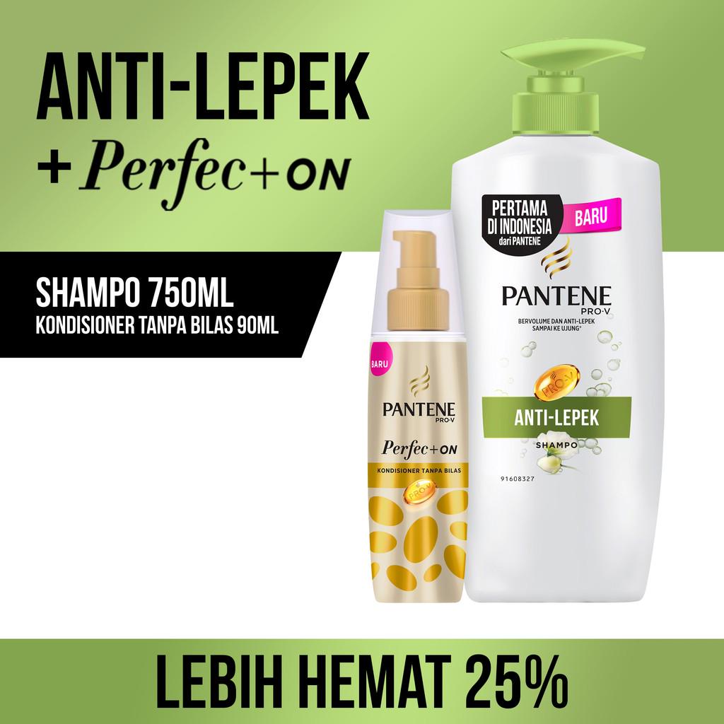 Jual Pantene Shampoo Anti Lepek 750ml + Kondisioner Tanpa Bilas 90ml ...