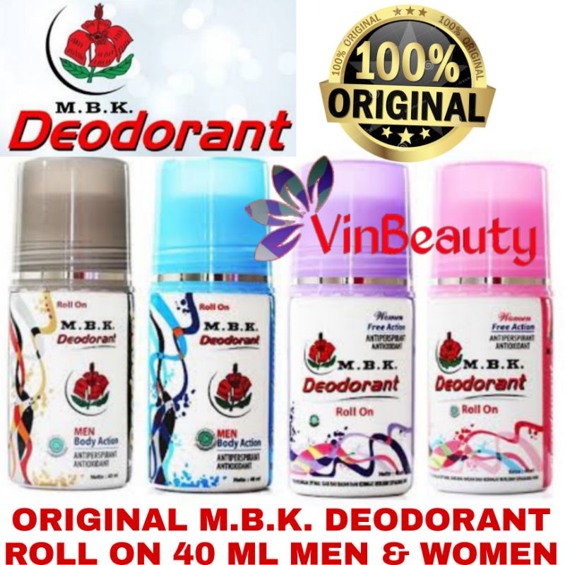 Jual ORIGINAL DEODORANT ROLL ON MBK 40 ML / MBK DEODORANT MEN & WOMEN 40ML | Shopee Indonesia
