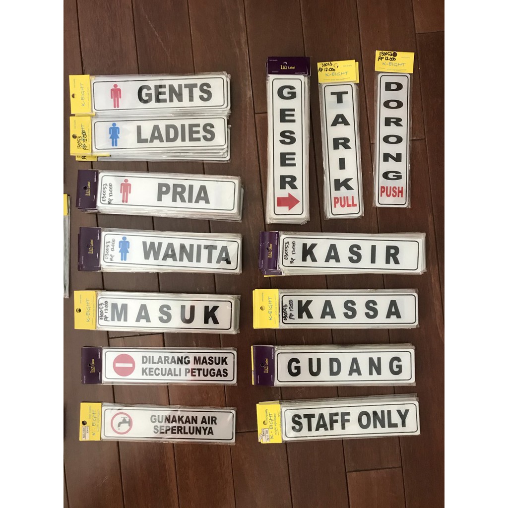 Jual Signage Plakat Placard Papan Tanda Nama Toko Kantor Gudang Toilet ...