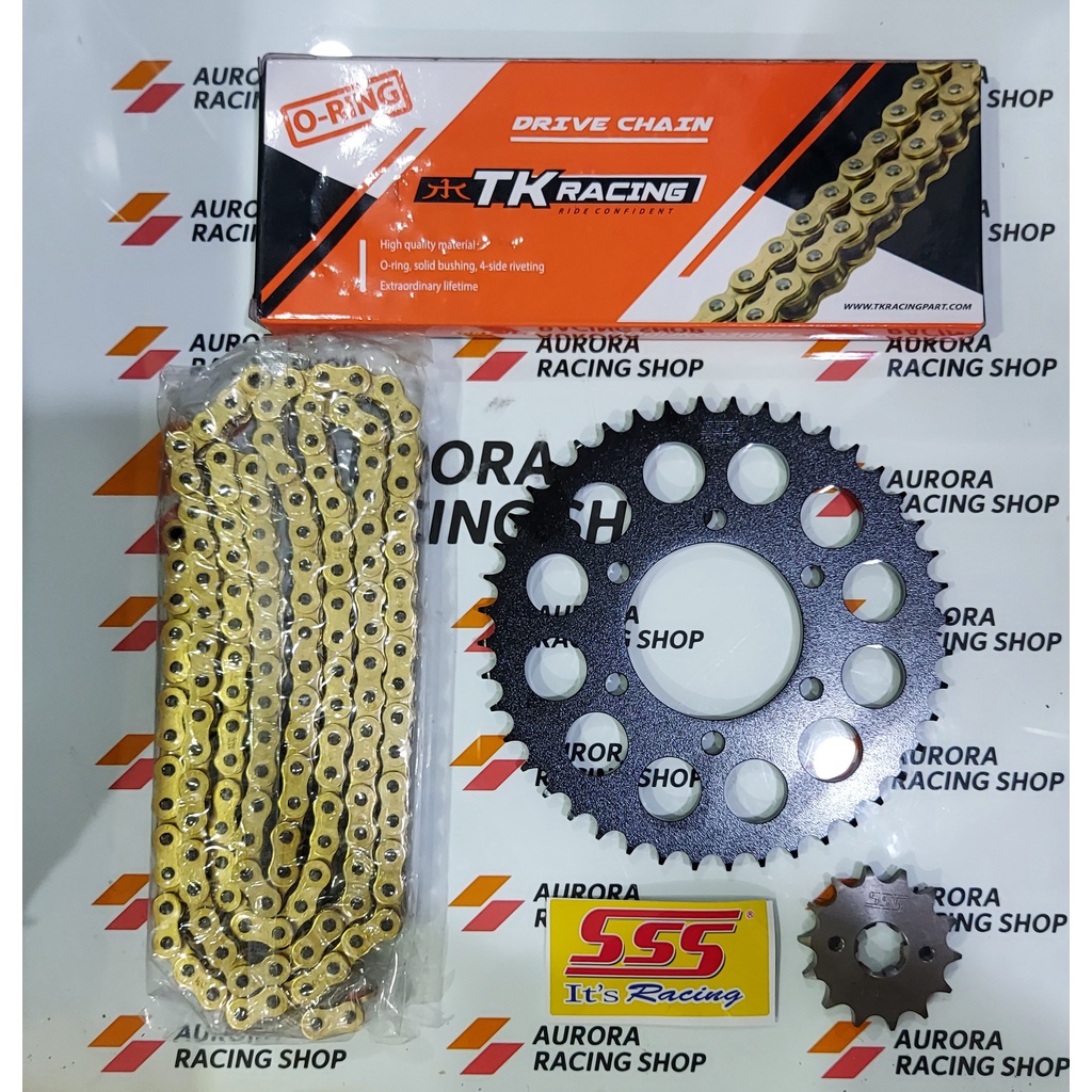 Jual GEAR SET SSS 428 BLACK NINJA 150 R / SS / RR & RANTAI TK ORING 428 HPO GOLD | Shopee Indonesia