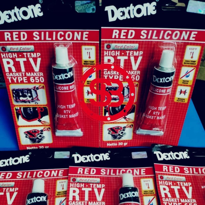 Jual LEM Dextone red silicone 30gr lem gasket merah / silicon red ...