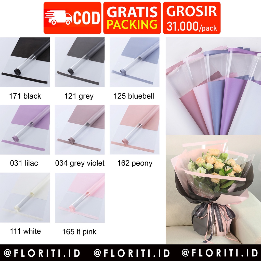 Jual (PACK) Kertas Buket Cellophane Translucent Flower Wrapping ...