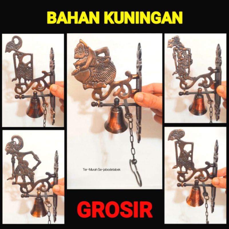 Jual Lonceng wayang Semar bell pintu pagar bahan Kuningan bell motif ...