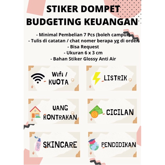 Jual Stiker Dompet Pengatur Budgeting Keuangan Daily Financial Planner ...