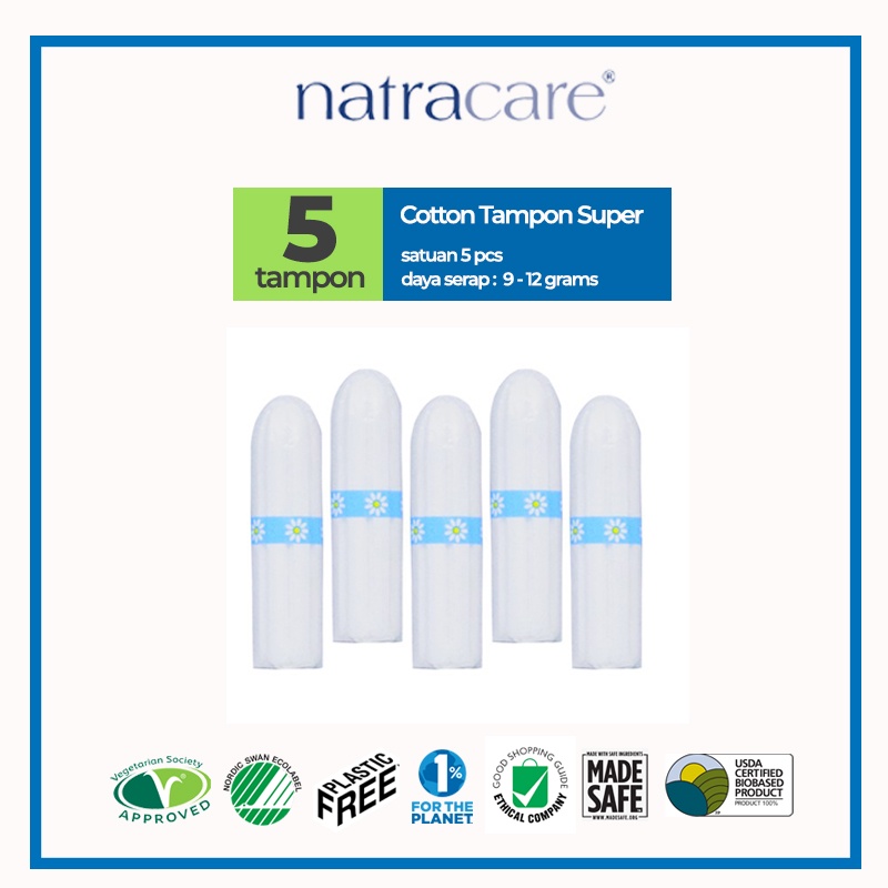 Jual NATRACARE Digital Cotton Tampon Super (5 pcs) | Shopee Indonesia