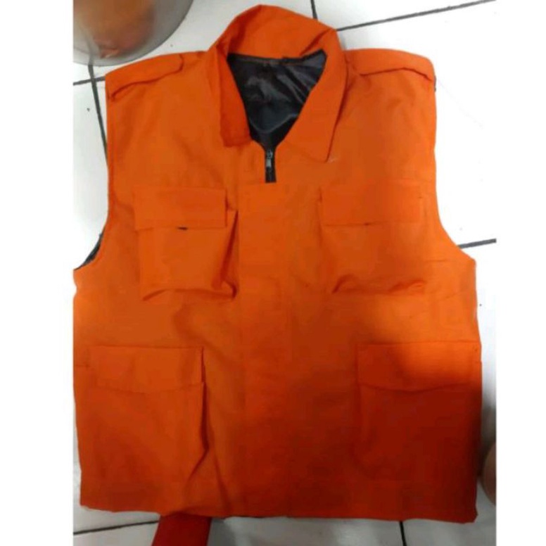 Jual rompi krah#rompi orange#rompi kerja#rompi custom bordir | Shopee ...
