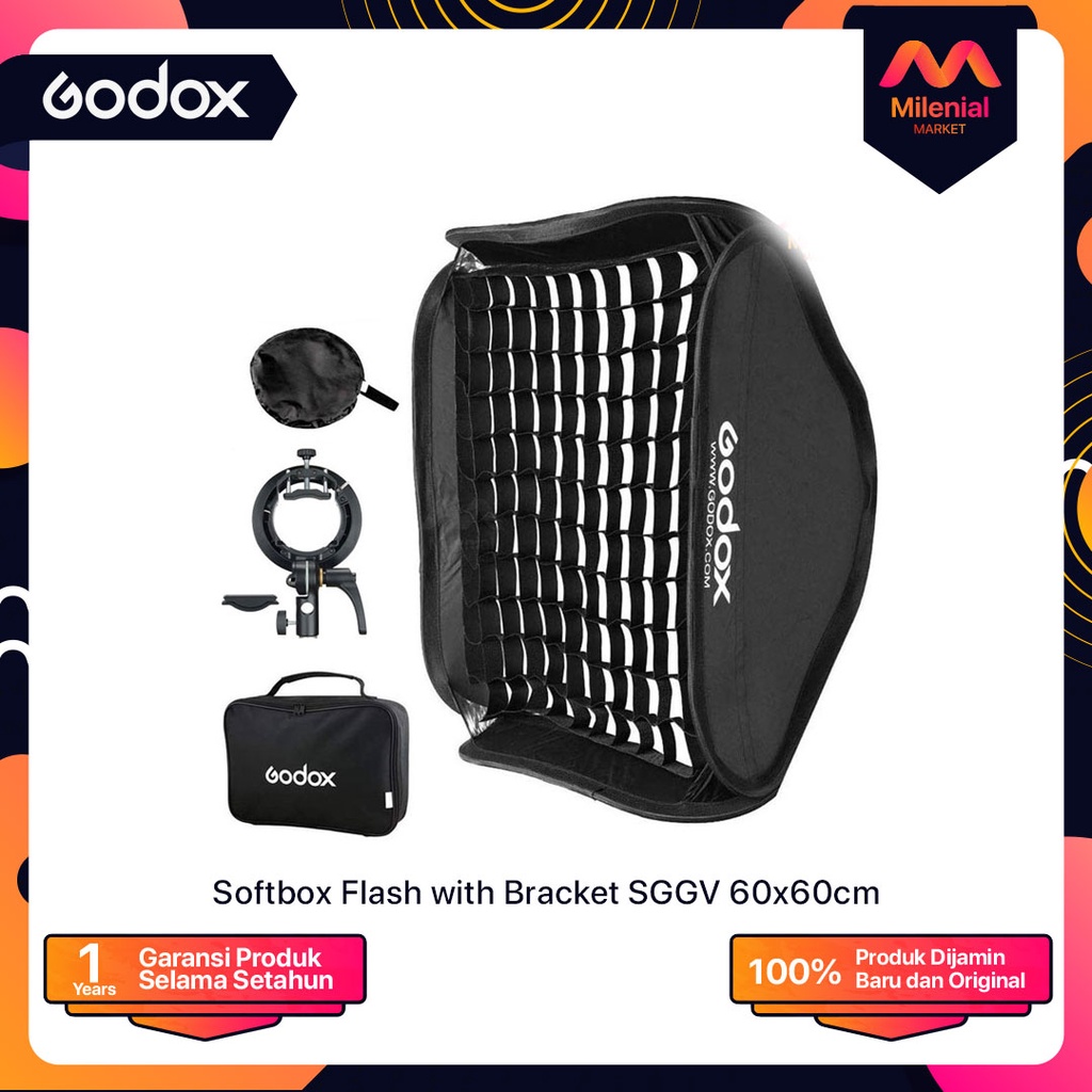 Jual Softbox Godox S2 SGGV 60x60 60cm Flash Holder Bracket Bowens Mount ...