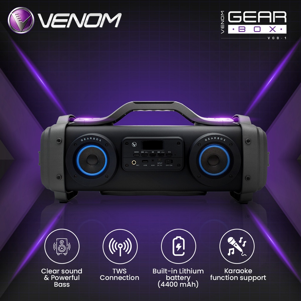 Jual Venom Gear Box VGB 1 Portable Bluetooth Speaker Bass Audio ...