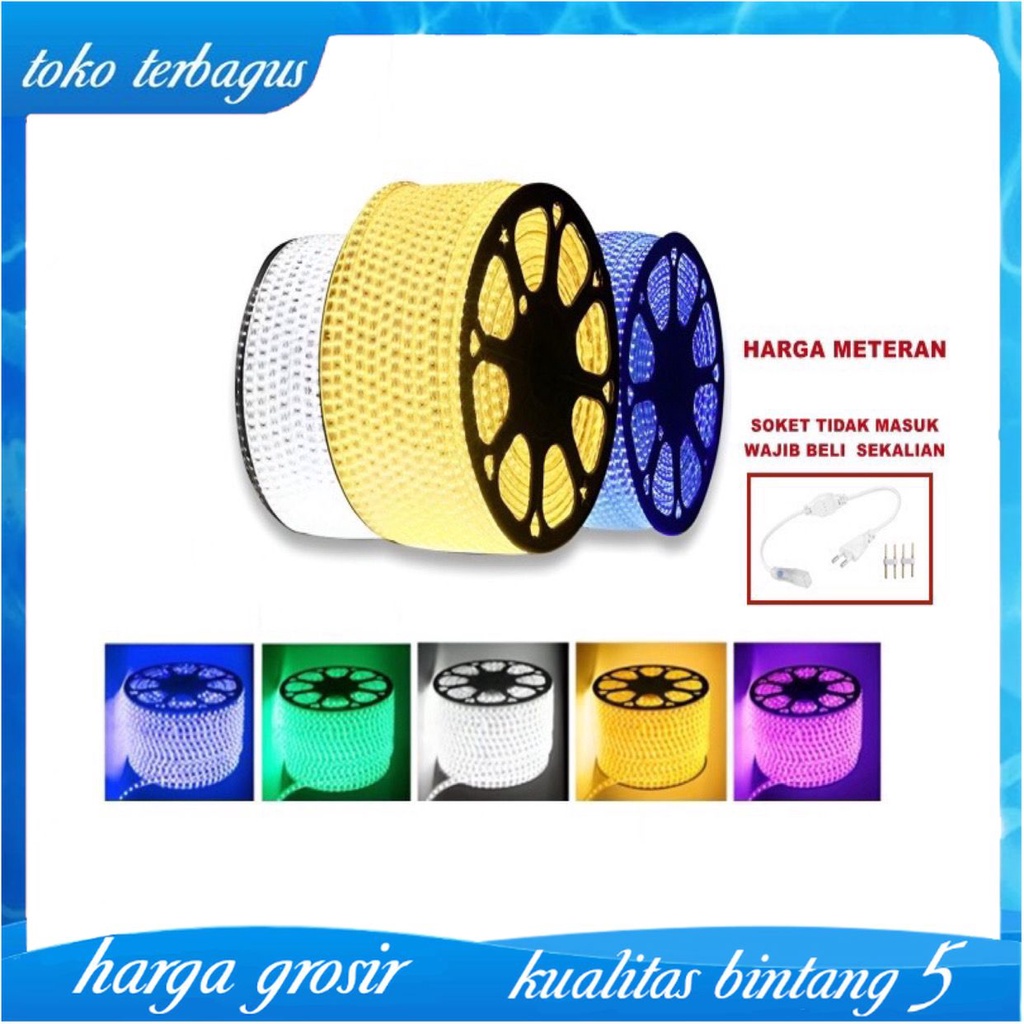 Jual Lampu Strip Selang LED SMD 5050 AC 220V Meteran Per Meter Mata ...