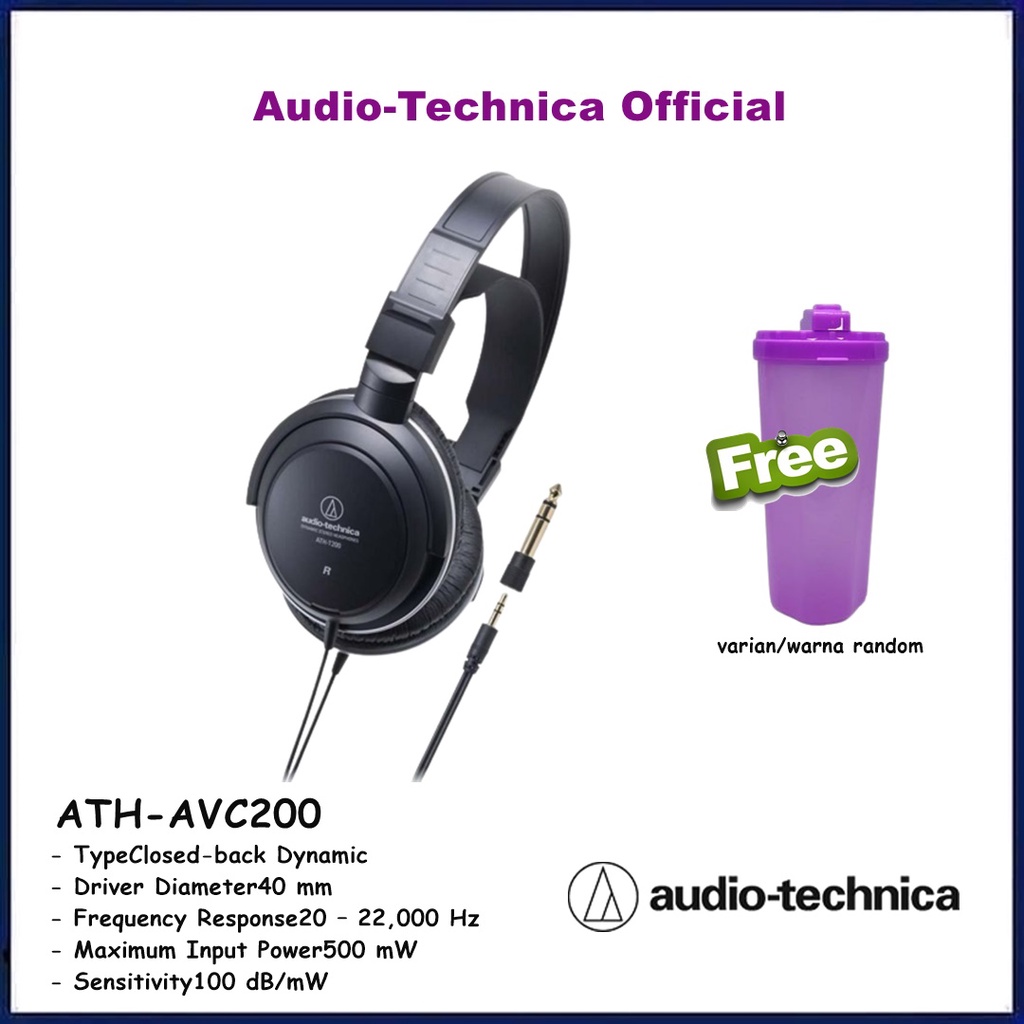Jual Audio-Technica ATH-AVC200 SonicPro Over Ear Dynamic Headphone ...