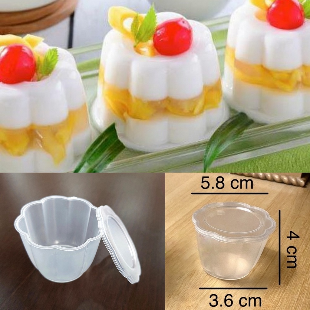 Jual Cup Puding Pelangi Kecil + Tutup - Gelas Agar Jelly Bunga Slop 24 ...