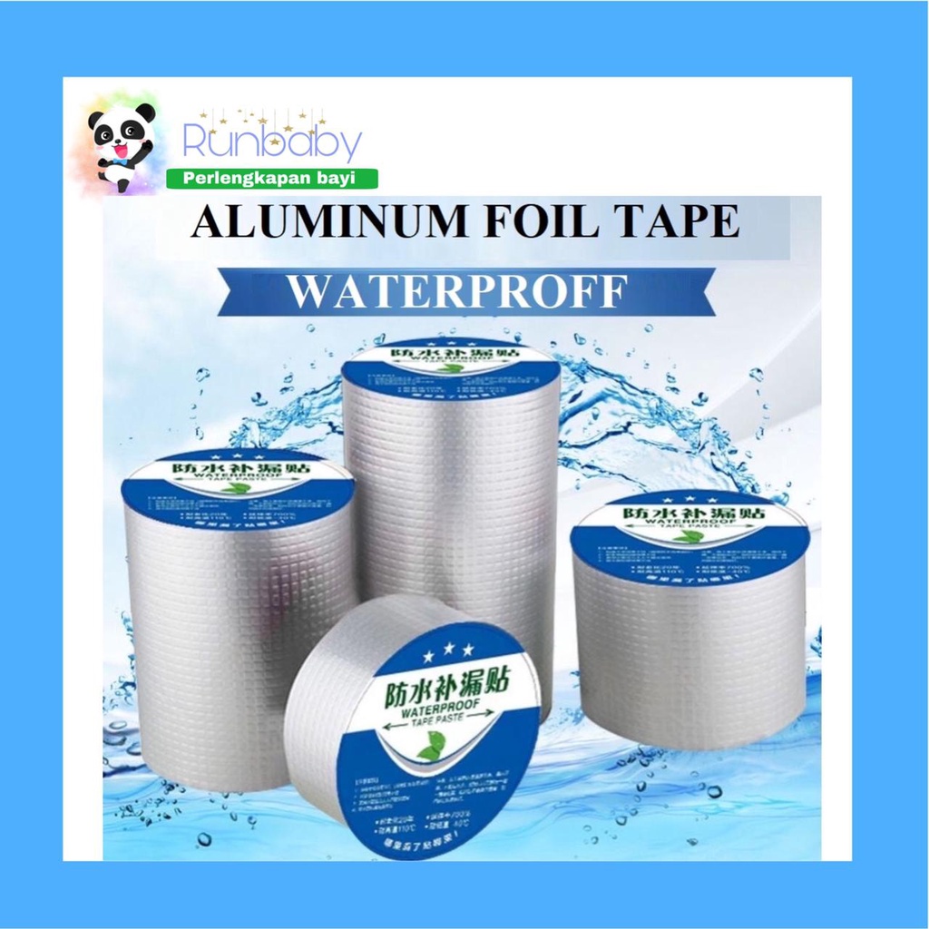 Jual RUN561 5CM LAKBAN ANTI BOCOR LEM ANTI AIR ALUMINIUM FOIL BUTYL SUPER WATERPROOF TAPE ...