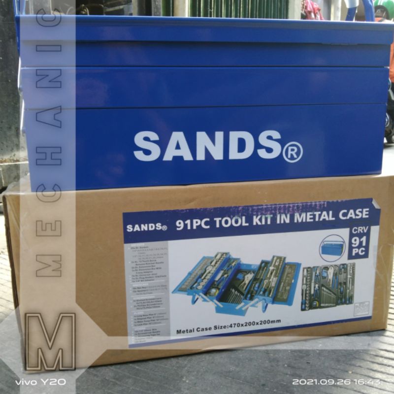 Jual Kunci sock set Tool kit 91pcs metal case box merk SANDs Tool box ...