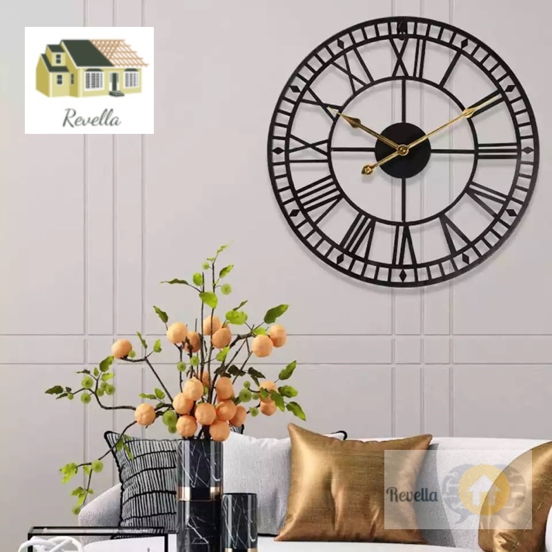 Jual {} Jam Dinding Bulat Quartzdengan desain Romawi shabby vintage ...