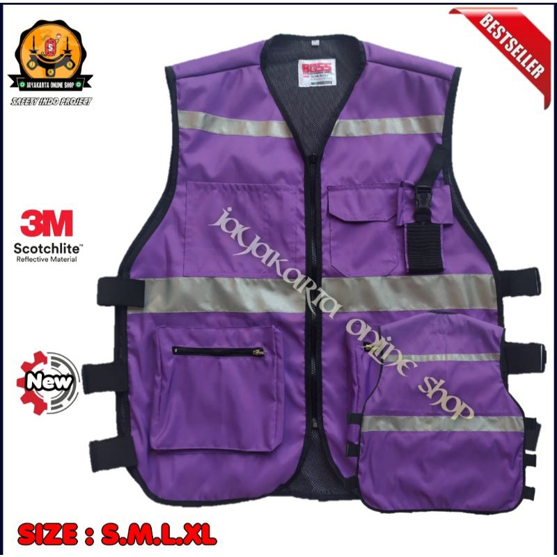 Jual ROMPI SAFETY VEST 3M SCOTLITE FULL TASLAN WATER PROOF FULL COLOUR ...