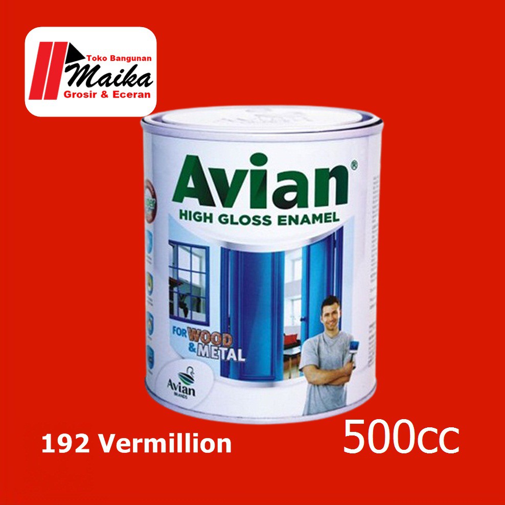 Jual Cat kayu dan besi Avian Synthetic 192 Vermillion - 500 CC | Shopee ...