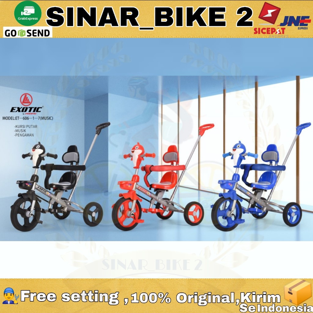 Jual Sepeda Roda Tiga Stroller Exotic Et 606-1-7 (Ekspedisi) | Shopee ...