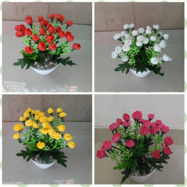 Jual Bunga mawar klereng plastik rangkaian bunga artificial | Shopee ...