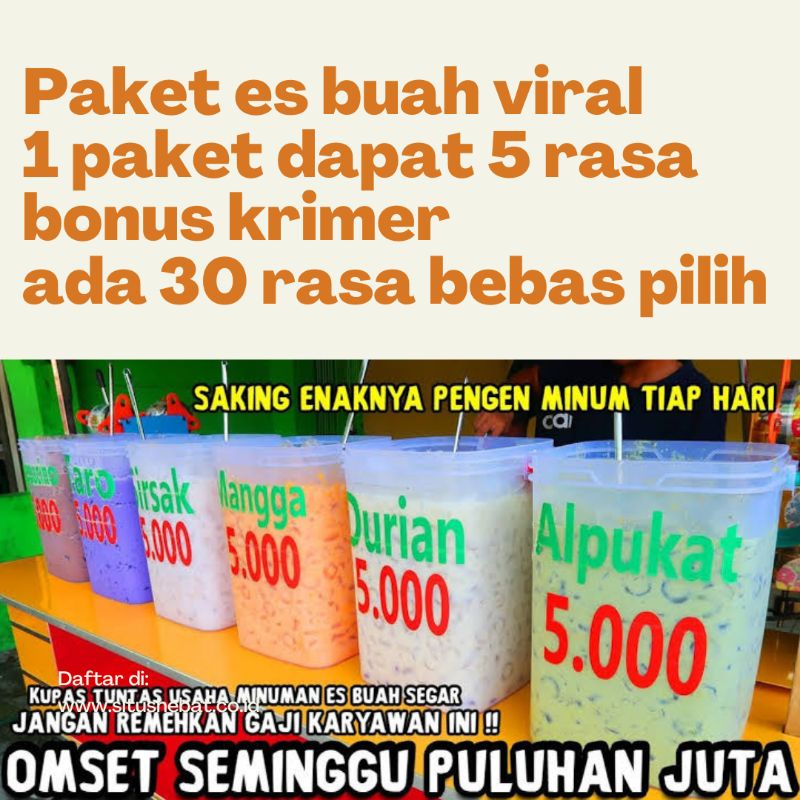 Jual paket bubuk es buah segar viral / paket es buah segar / paket es ...