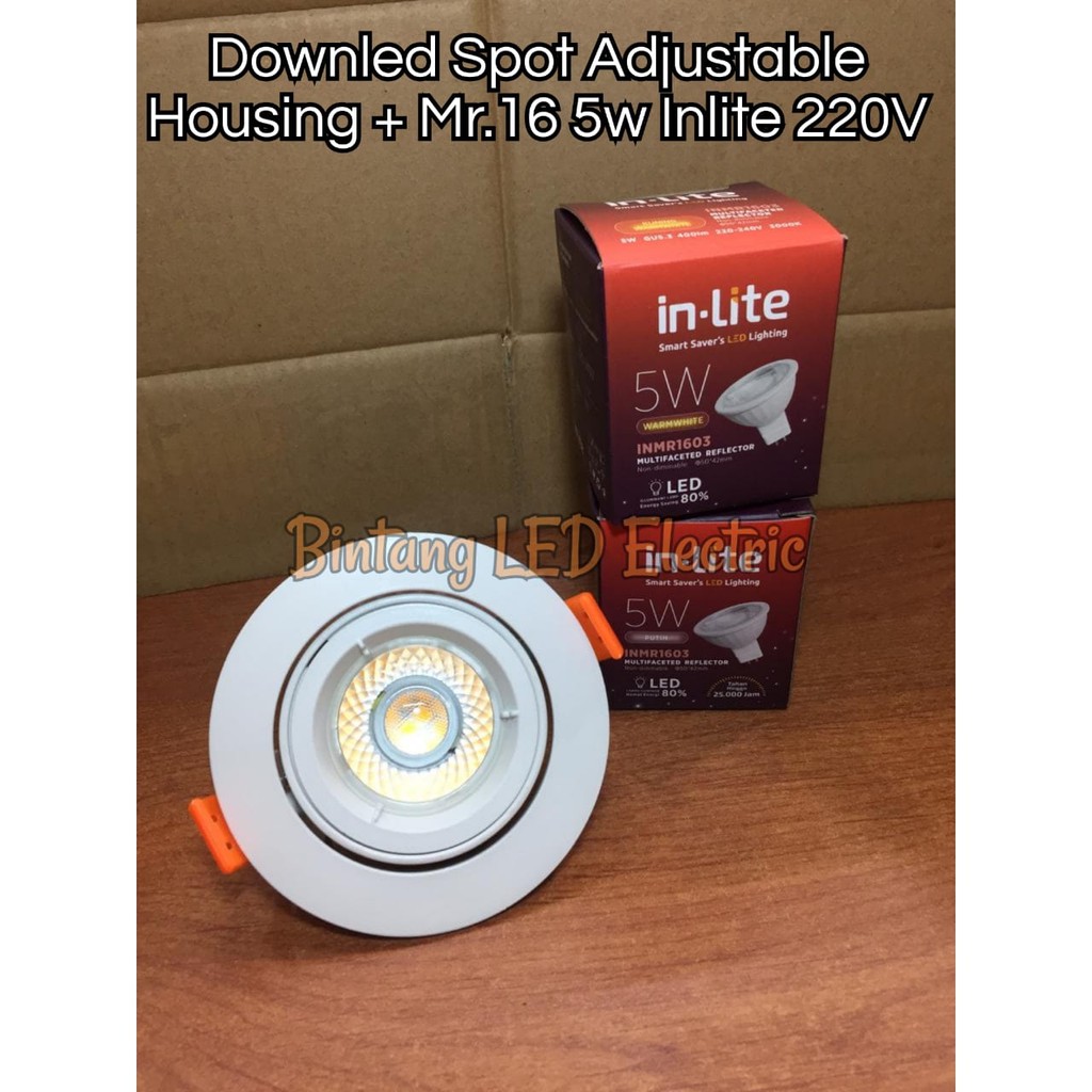 Jual Spotlight MR16 Inlite 5W 5 W 5Watt LED + Downlight Halogen MR.16 ...
