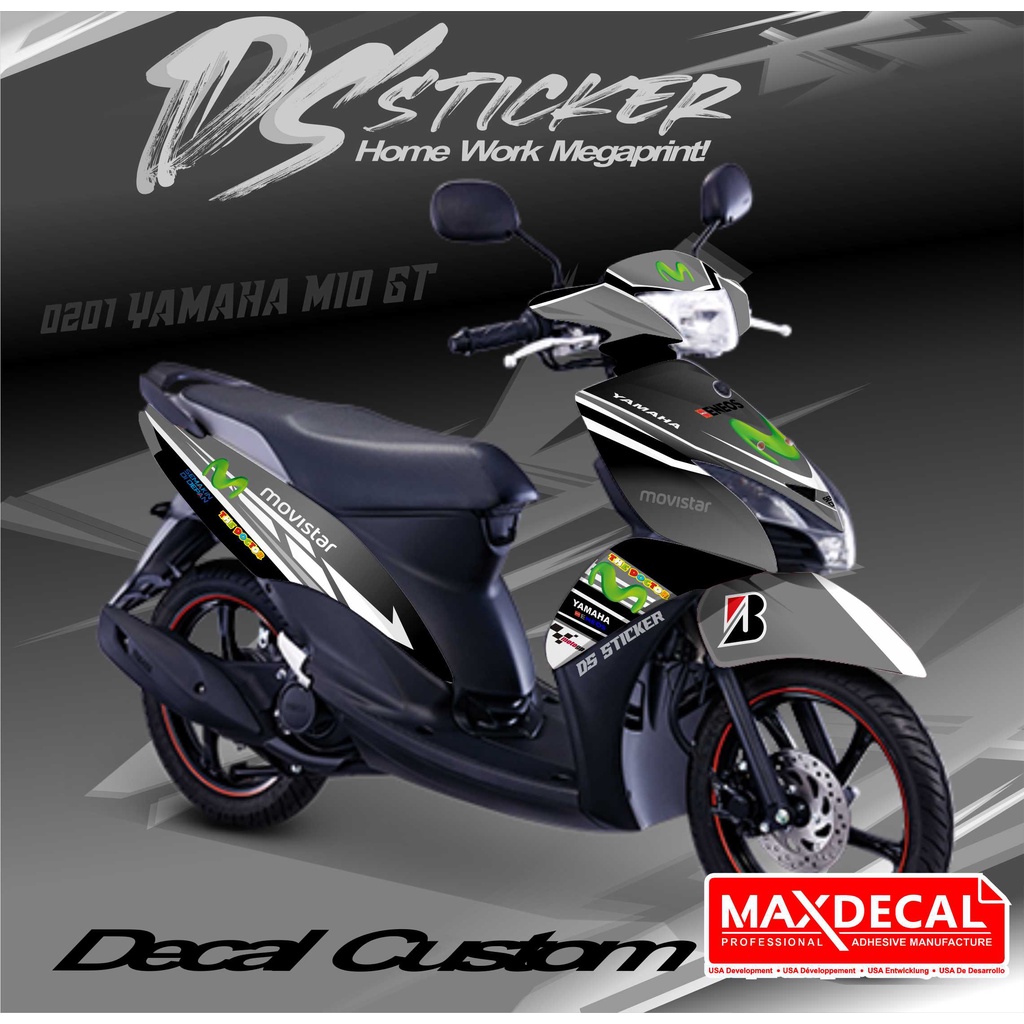 Jual 0201 Decal Stiker Mio GT Biru Movistar Striping Full Body | Shopee ...