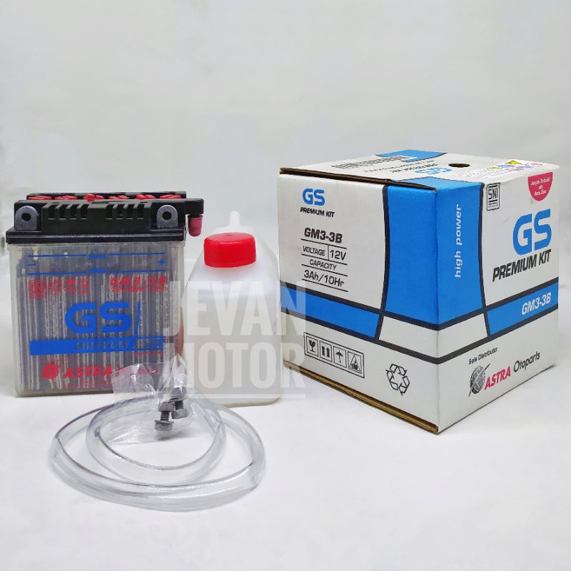 Jual [JEVAN MOTOR] GS Battery GM3-3B / Aki GM3-3B / Aki Basah GM3-3B Original | Shopee Indonesia