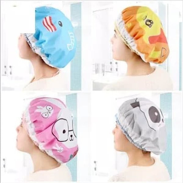 Jual SHOWER CAP PLASTIK MOTIF / TOPI MANDI TUTUP KEPALA / BISA DIPAKAI ...