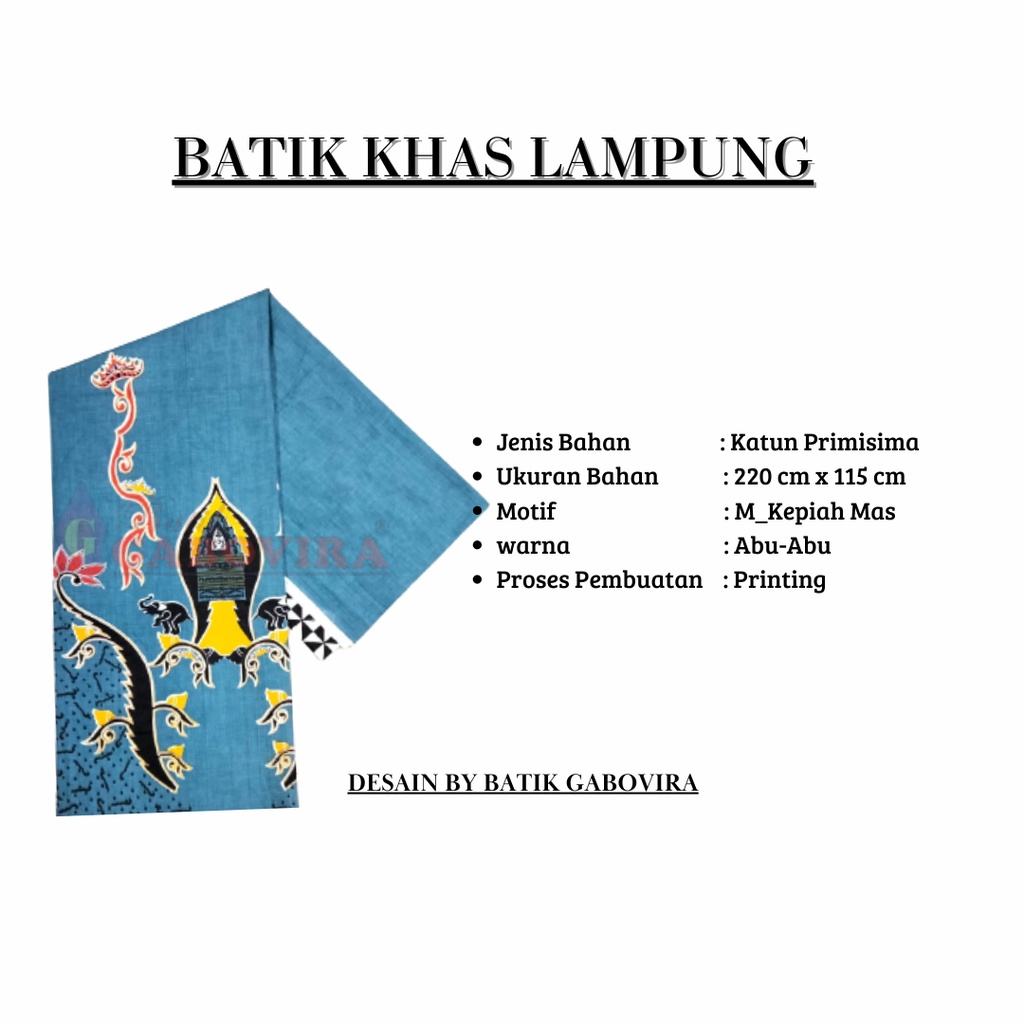 Jual Batik Gabovira-Bahan Batik Khas Lampung-M_Kepiah Mas-Batik Lampung ...