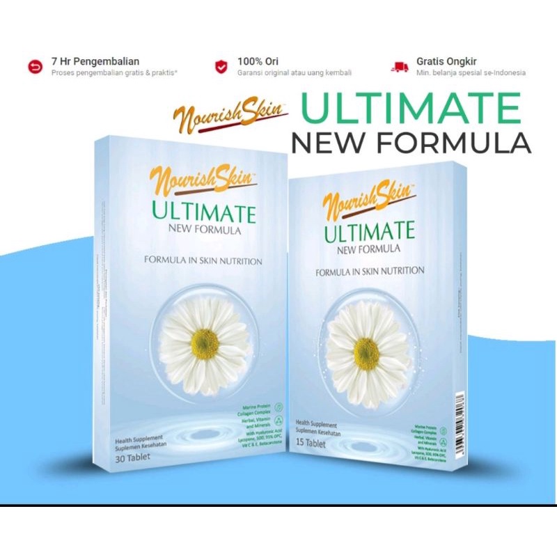 Jual Nourish Skin Ultimate NEW Formula isi 15 30 Tablet / No Kerutan ...