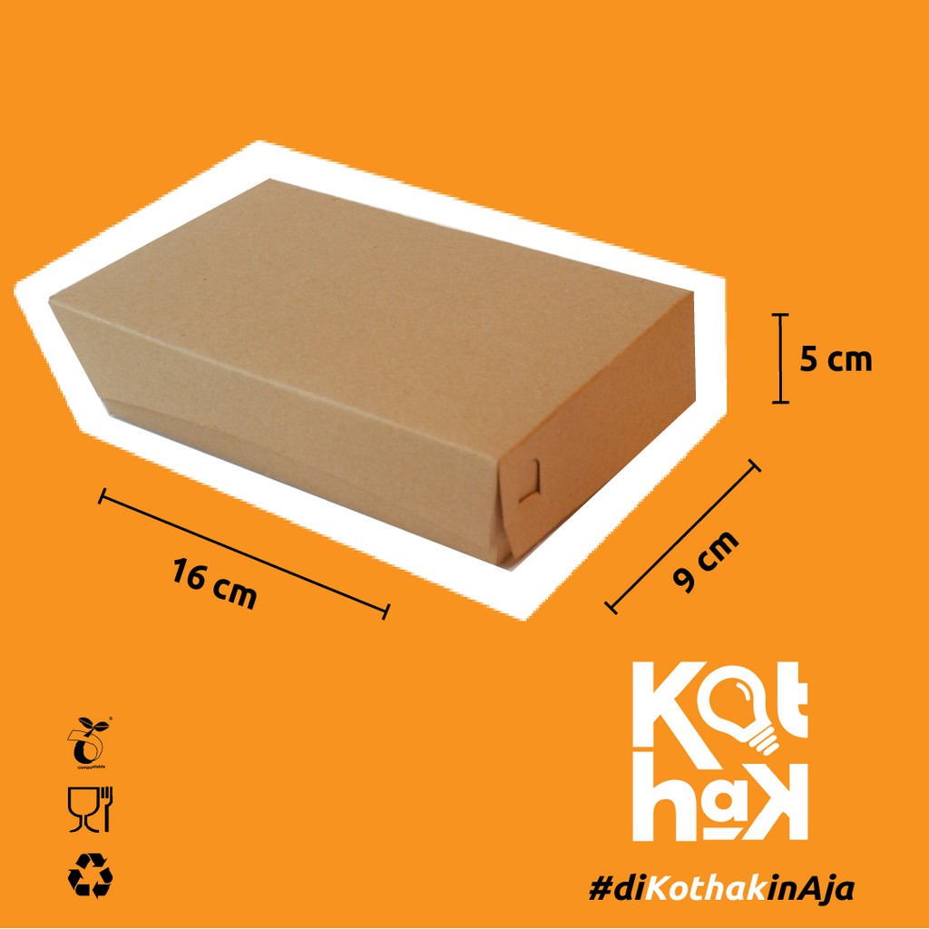 Jual Paper Lunch Box M 16 x 9 x 5 | Kotak Makan Sekali Pakai Ukuran ...
