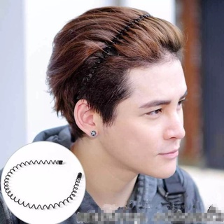 Jual Bando kawat pria ombak gelombang zigzag hitam polos buat rambut ...