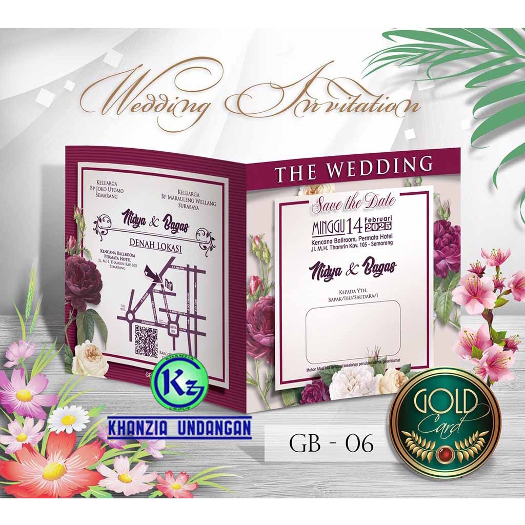 Jual Undangan Gold Card GB-06 / Undangan Pernikahan / Undangan Murah ...