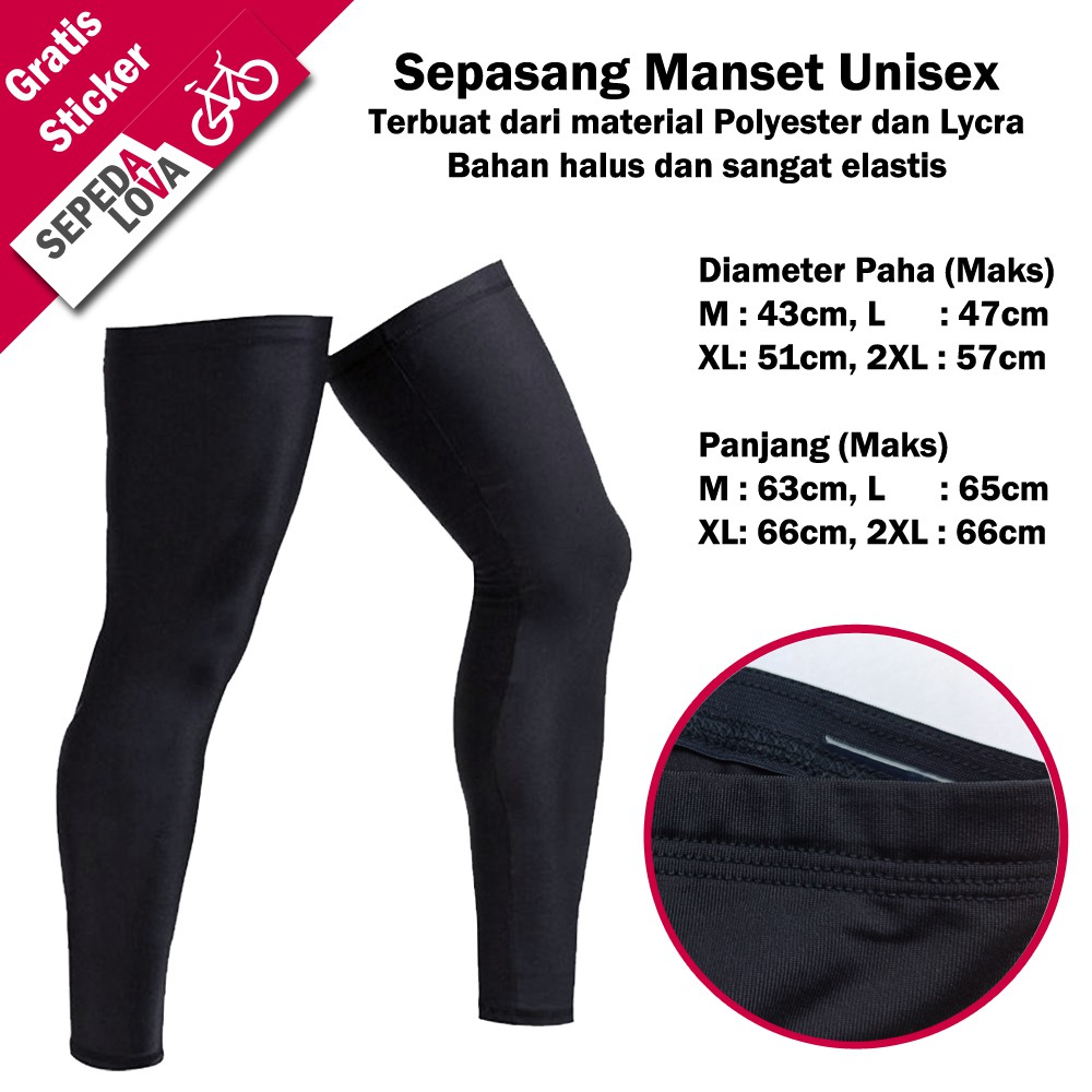 Jual Manset Kaki Leg Warmer Sepeda Unisex Hitam | Shopee Indonesia
