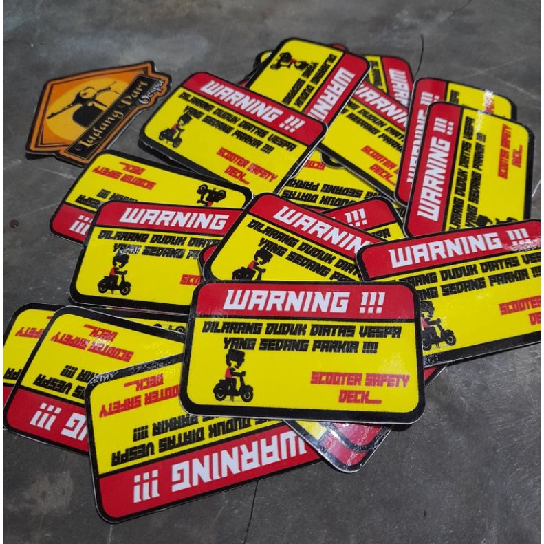 Jual stiker warning safety deck vespa | Shopee Indonesia